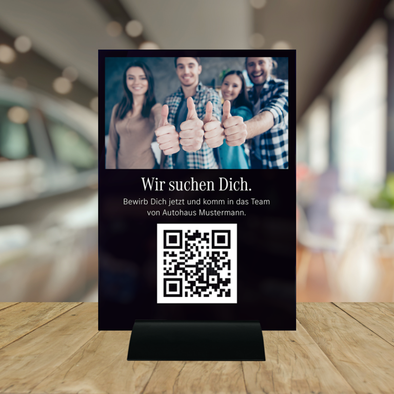 "Instagram" NFC & QR-Code Tischaufsteller aus Acrylglas - Autohausreklame
