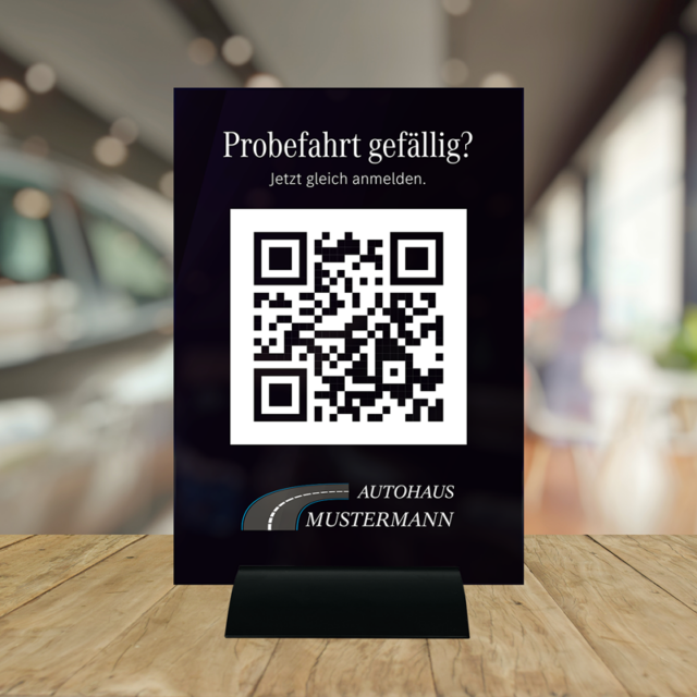 "Instagram" NFC & QR-Code Tischaufsteller aus Acrylglas - Autohausreklame